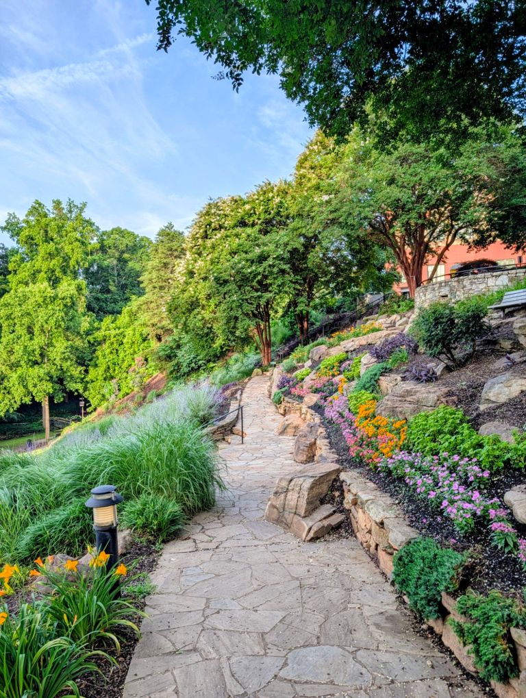 Unity Park and Falls Park on the Reedy in Greenville, South Carolina ...
